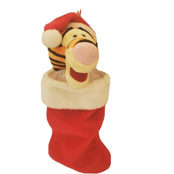 Disney | Holiday | Vintage Disney Tigger With Santa Hat Christmas ...